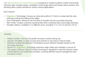 Silicone Wound Contact Dressing Clarity Care Advanced Wound Care